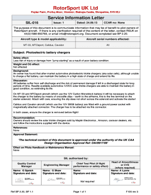 Fillable Online rotorsport Service Information letter SIL-016 Iss1 ...
