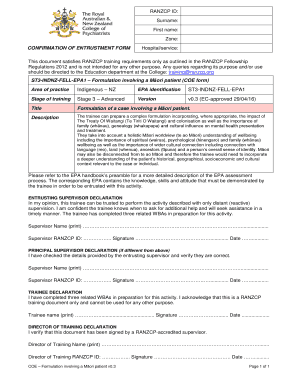 Fillable Online ranzcp Indigenous NZ EPA identification ST3-INDNZ-FELL ...
