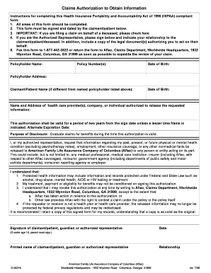 Fillable Online Claims Authorization to Obtain Information - KCI ...