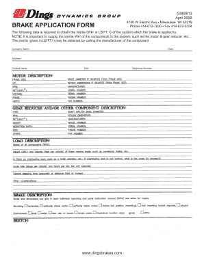 Fillable Online Brake Application Form.qxp Fax Email Print - pdfFiller