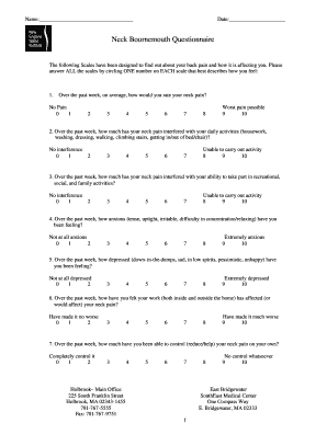 Fillable Online Neck Bournemouth Questionnaire Fax Email Print - pdfFiller