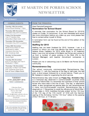 Fillable Online smdps catholic edu Tuesday 18th November - smdps ...