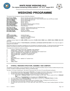 Fillable Online whiteroseweekend org WHITE ROSE WEEKEND 2007 - White Rose Orienteering Weekend ...