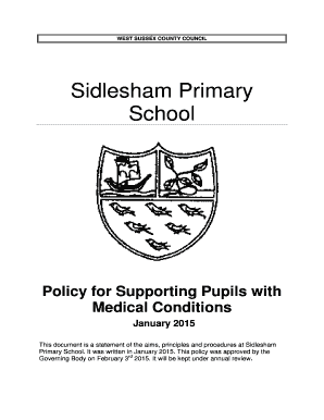 Fillable Online sidlesham w-sussex sch Supporting Pupils with a Medical ...