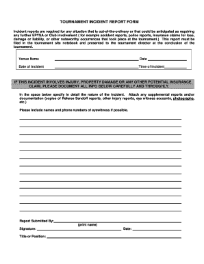 Fillable Online hempfieldsoccerclub TOURNAMENT INCIDENT REPORT FORM Fax ...
