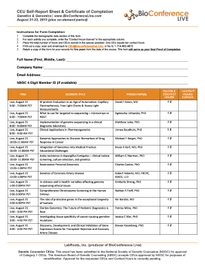 Fillable Online CEU Self-Report Sheet amp Certificate of Completion ...