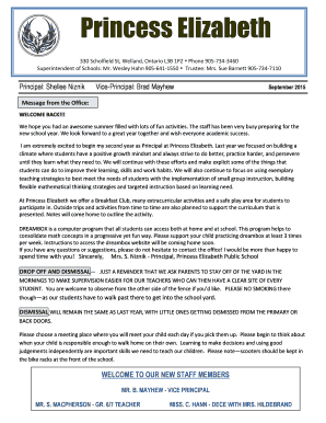 Fillable Online princesseliz dsbn Princess Elizabeth Public School ...