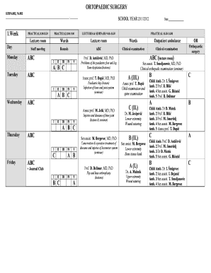 Fillable Online mse mef unizg Orthopaedics RASPORED-ENGLESKI.doc - mse mef unizg Fax Email Print ...