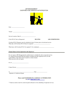 Fillable Online Overtime HVAC Service Request Form.pdf Fax Email Print ...