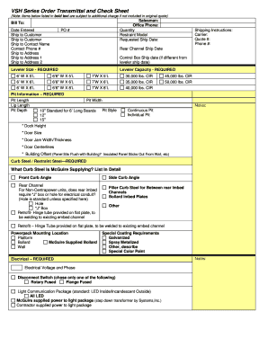 Fillable Online VSH Series Check Sheet - McGuire Fax Email Print ...