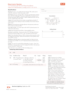 Fillable Online 1x4 Luminaires for Recessed Flange Installation Fax ...