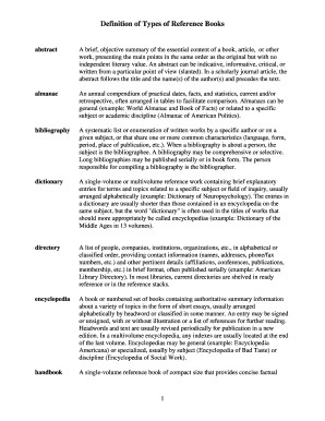 Fillable Online Definition of Types of Reference Books Fax Email Print ...