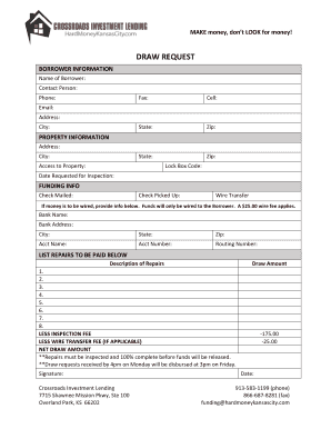 Fillable Online Draw Requestdocx Fax Email Print - pdfFiller