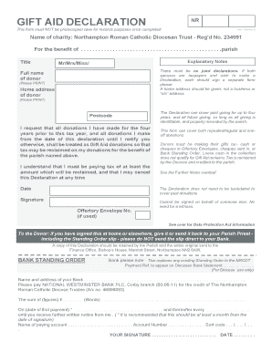 Fillable Online stjosephs org Gift aid declaration form (PDF, 57KB ...