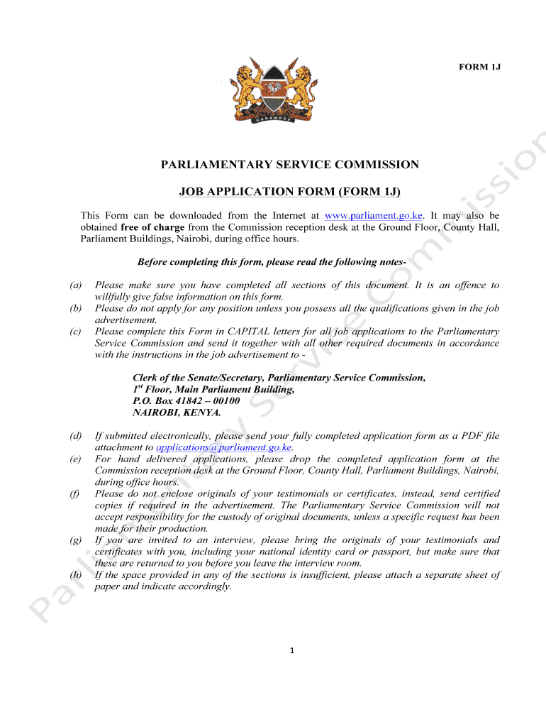 Parliamentary service commission portal: Fill out & sign online | DocHub