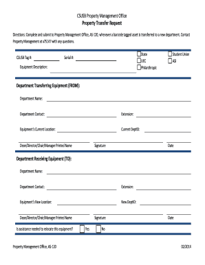 Fillable Online property csusb BProperty Transferb Request - bPropertyb ...