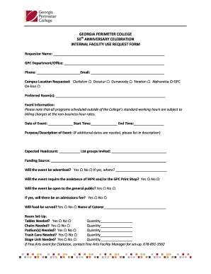 Fillable Online gpc Campus Location Requested Clarkston Decatur ...