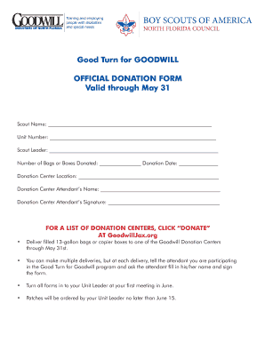 Fillable Online goodwilljax Good Turn for GOODWILL OFFICIAL DONATION ...