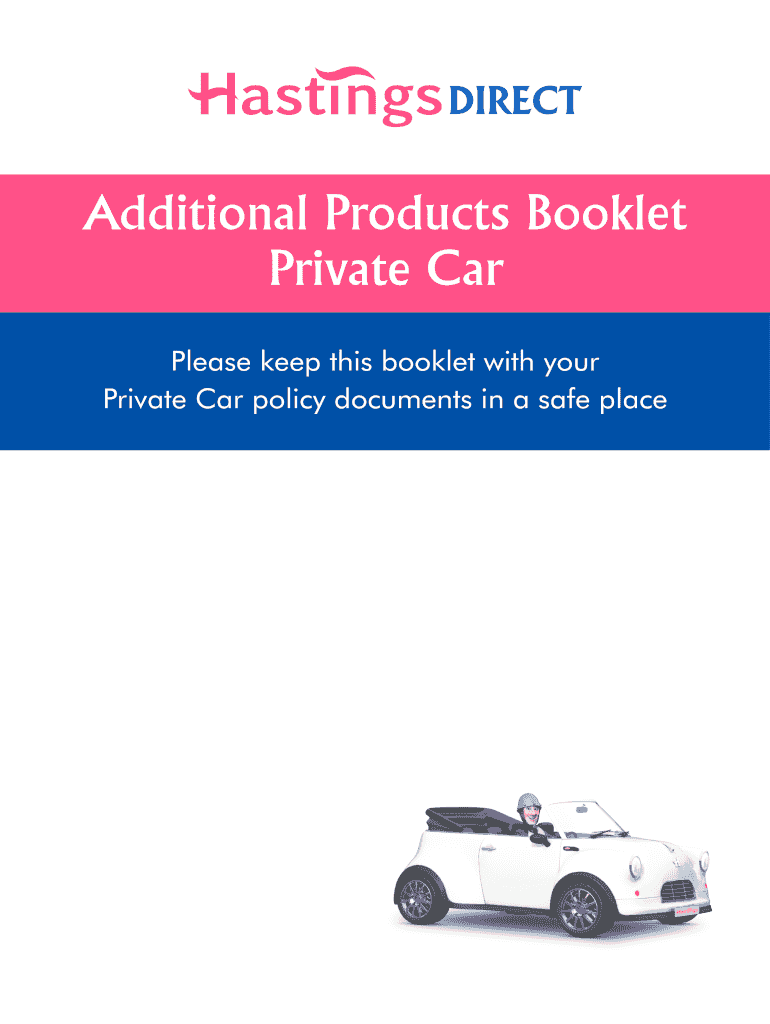Fillable Online Additional Products Booklet Private Car - Hastings ...