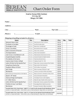 Fillable Online Chart Order Form - Berean Bible Institute Fax Email ...