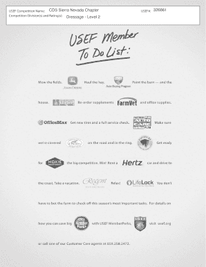 Fillable Online USEF Competition Name USEF CDS Sierra Nevada Chapter ...