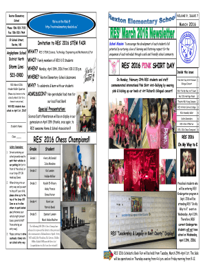 Fillable Online rextonelementary nbed nb RES 2016 Chess Champions ...