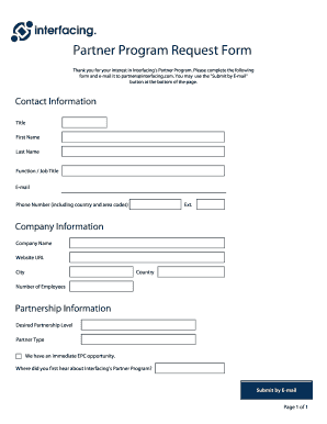 Fillable Online Partner Program Request Form - Interfacing Fax Email ...