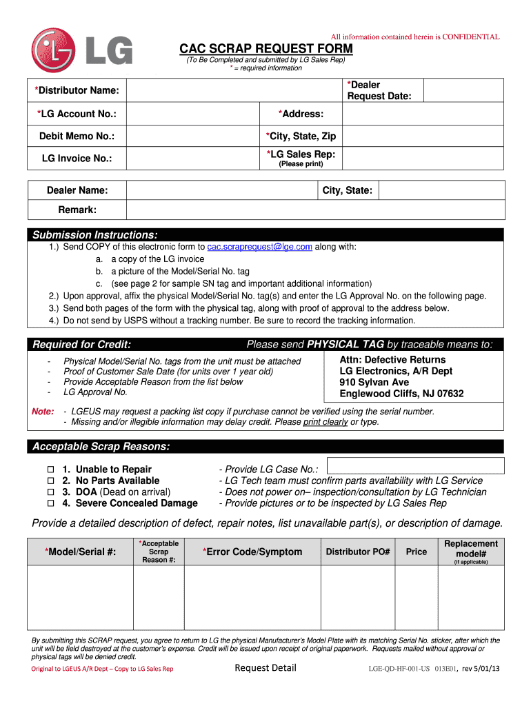 Fillable Online All information contained herein is CONFIDENTIAL CAC ...