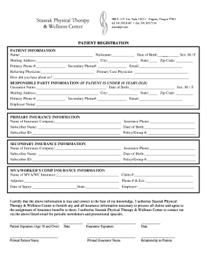 Fillable Online Staszak Physical Therapy Fax Email Print - pdfFiller