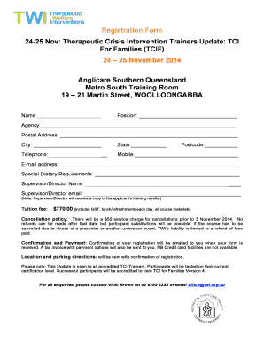 Fillable Online twi org Registration Form 24-25 Nov Therapeutic Crisis ...