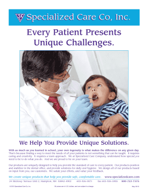 Fillable Online Every Patient Presents Unique Challenges - Specialized ...