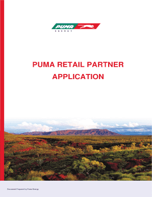 Fillable Online Puma Retail Partner Application - Puma Energy Fax Email ...