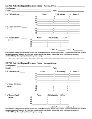 Fillable Online Activity Request Form New update - CCPSP Fax Email ...