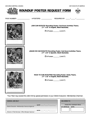 Fillable Online ROUNDUP POSTER REQUEST FORM - Professor Dan Fax Email ...