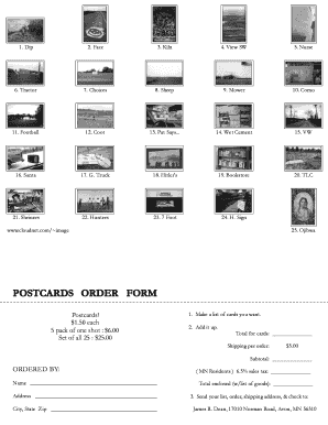 Fillable Online POSTCARDS ORDER FORM - bCloudnetb Fax Email Print ...