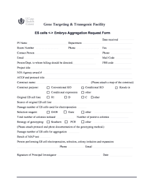 Fillable Online gttf uchc Aggregation Request Form - Gene Targeting and ...