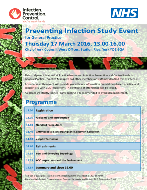 Fillable Online Preventing Infection Study Event - Infection Prevention ...