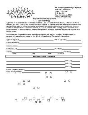 Fillable Online CDL Employment Application Fax Email Print - pdfFiller