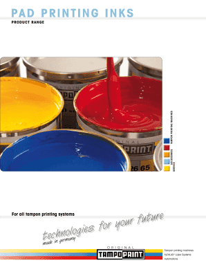 Fillable Online PAd pRInTIng InkS - Tampo Print Canada Fax Email Print ...