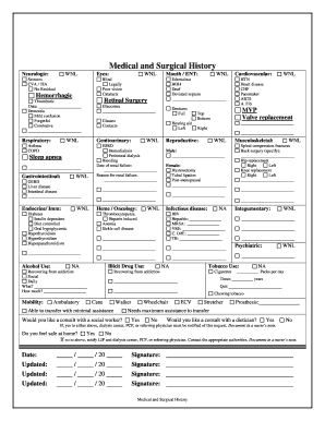 Fillable Online Medical and Surgical History - bHealthQareb Associates ...