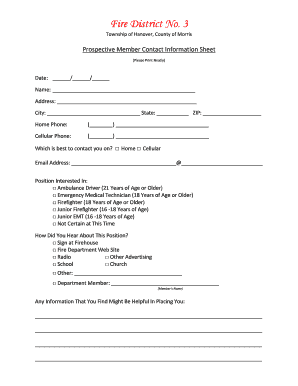 Fillable Online Member Contact Information Sheetdocx Fax Email Print ...