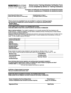 Fillable Online cca childcaregroup School and/or Training Schedule ...