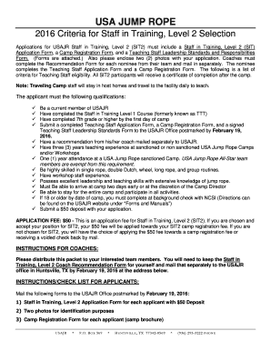 Fillable Online usajrf SIT Forms 2016 - usajrf Fax Email Print - pdfFiller