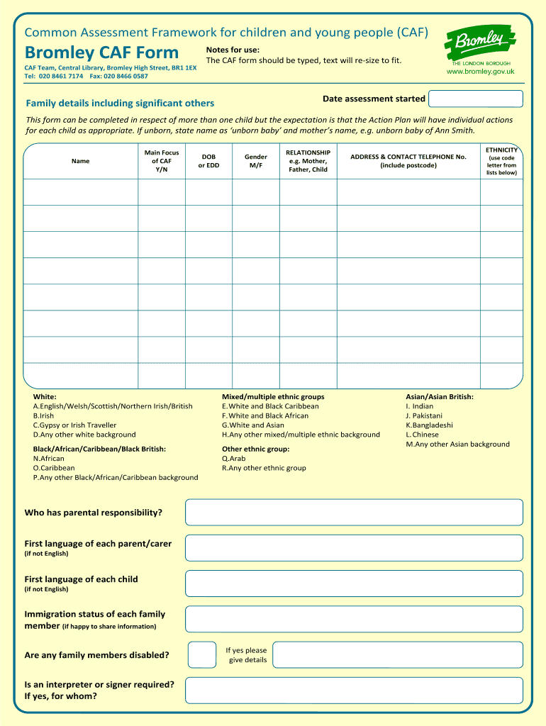 Fillable Online BDownloadb Now - Bromley Fax Email Print - pdfFiller