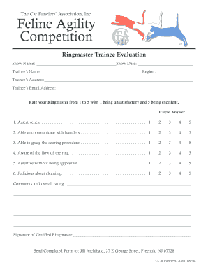 Fillable Online agility cfa Feline Agility - agility cfa Fax Email ...
