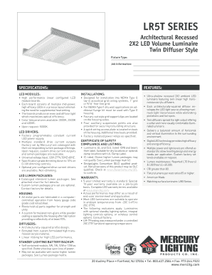 Fillable Online LR5T SERIES Architectural Recessed 2X2 LED Volume ...