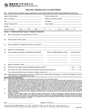 Fillable Online Travel Medical Claim Form - bhlb-binsurancebbcomb Fax ...