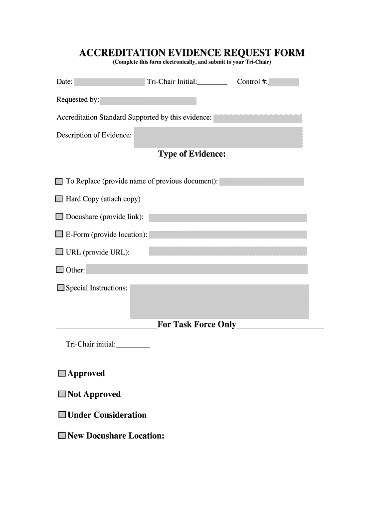 Fillable Online deltacollege BACCREDITATIONb EVIDENCE REQUEST bFORMb Fax Email Print - pdfFiller