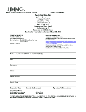 Fillable Online online registration hmmc form Fax Email Print - pdfFiller