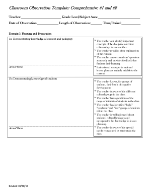Fillable Online Comprehensive Observation Template Fax Email Print ...